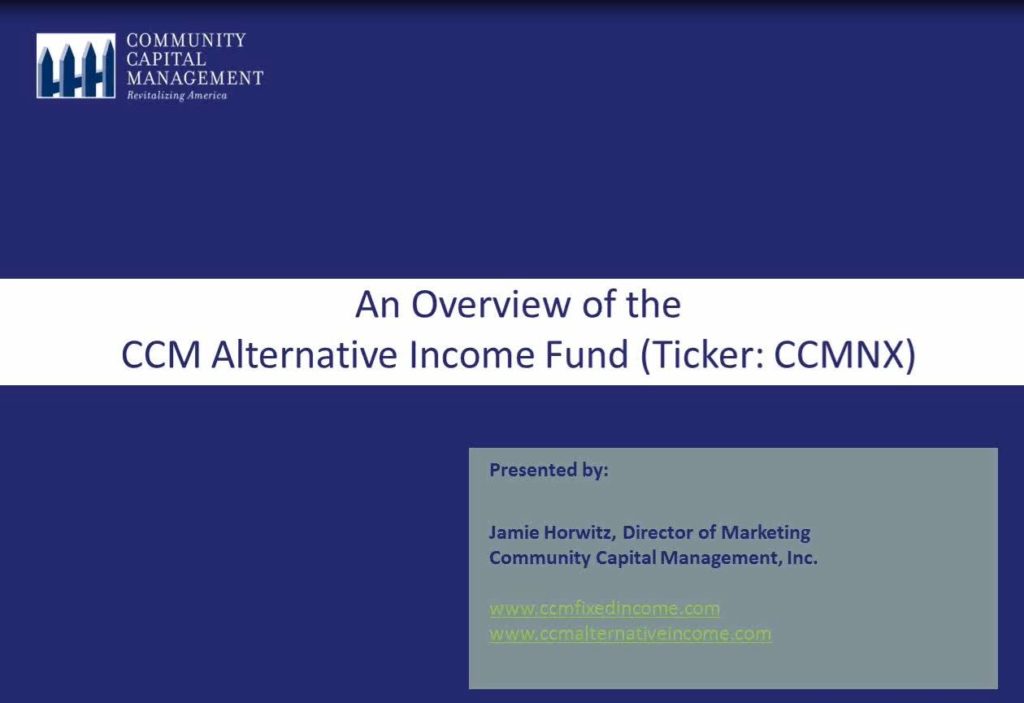 Capture | Community Capital Management, LLC