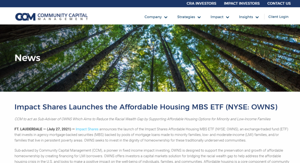 OWNS | Community Capital Management, LLC